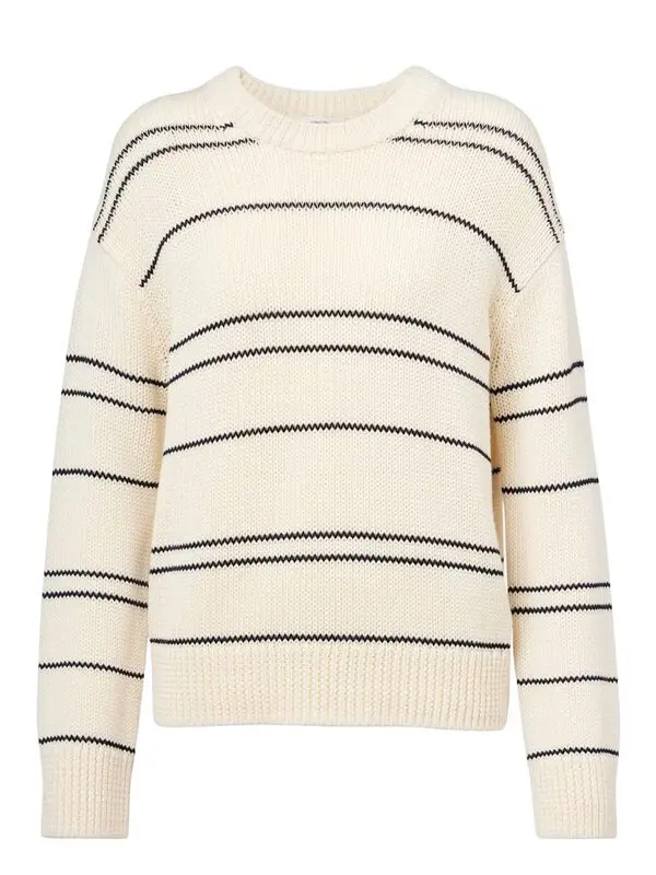 Vince Striped Wool-blend Sweater - Beige