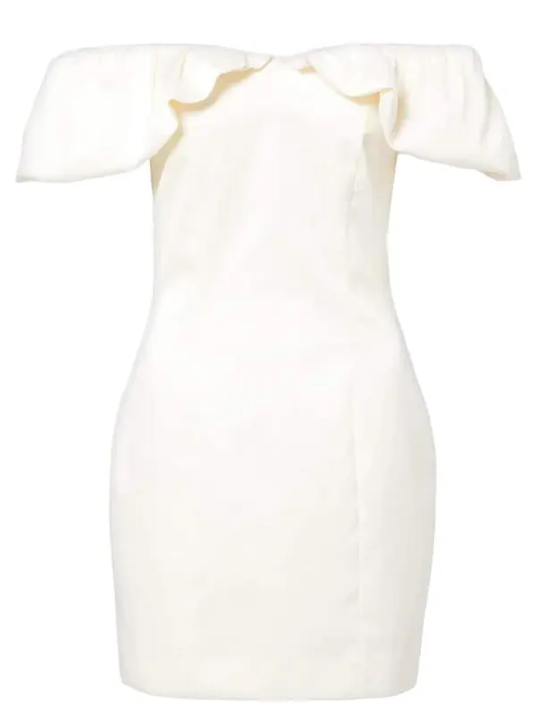 Remain Birger Christensen Draped Off-shoulder Minidress - White