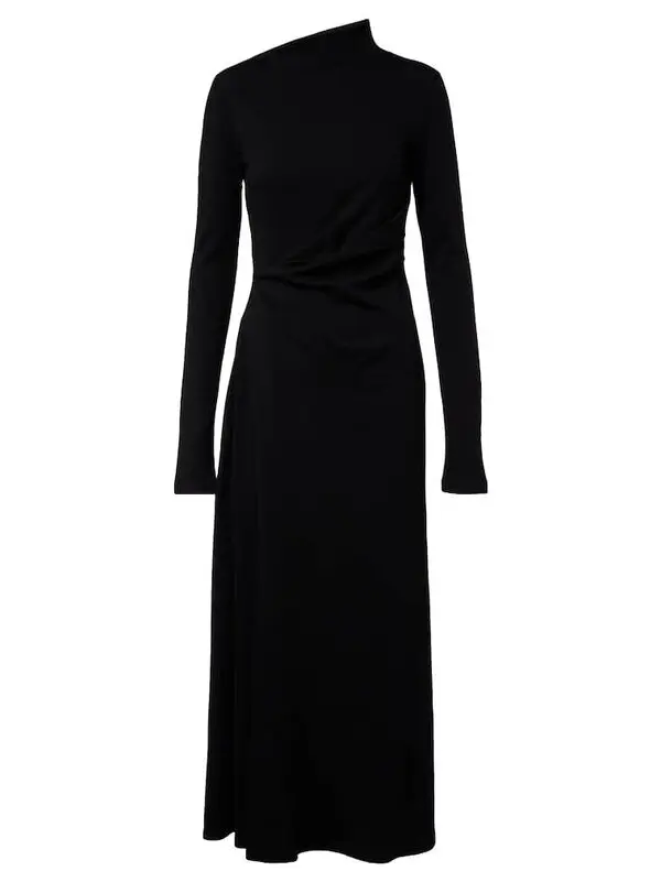 Sportmax Edile Wool And Cotton-blend Midi Dress - Black