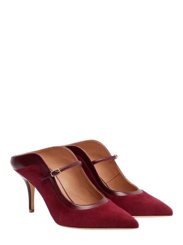 MALONE SOULIERS Delphi 70 Suede Mules - Burgundy