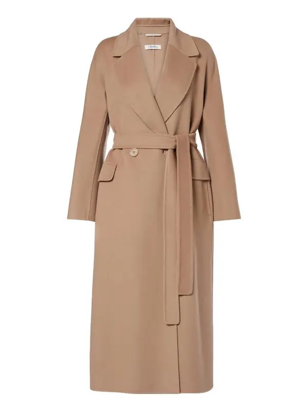 Max Mara Enzo Virgin Wool Wrap Coat - Beige