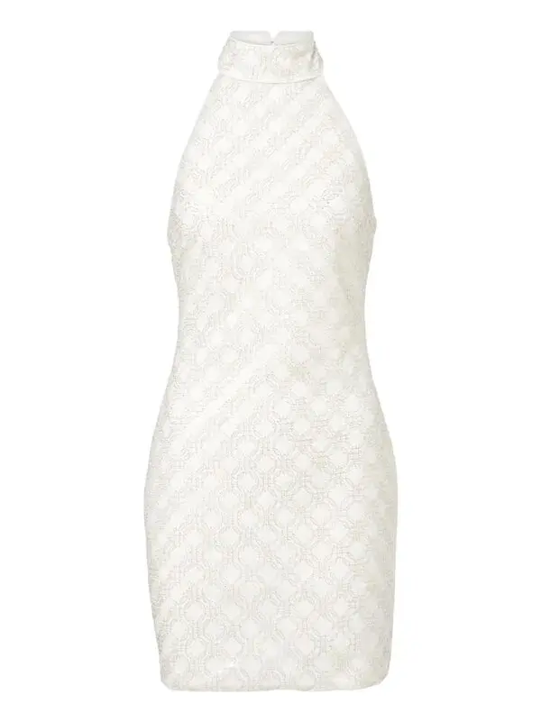 Remain Birger Christensen Embellished Halterneck Mini Dress - White