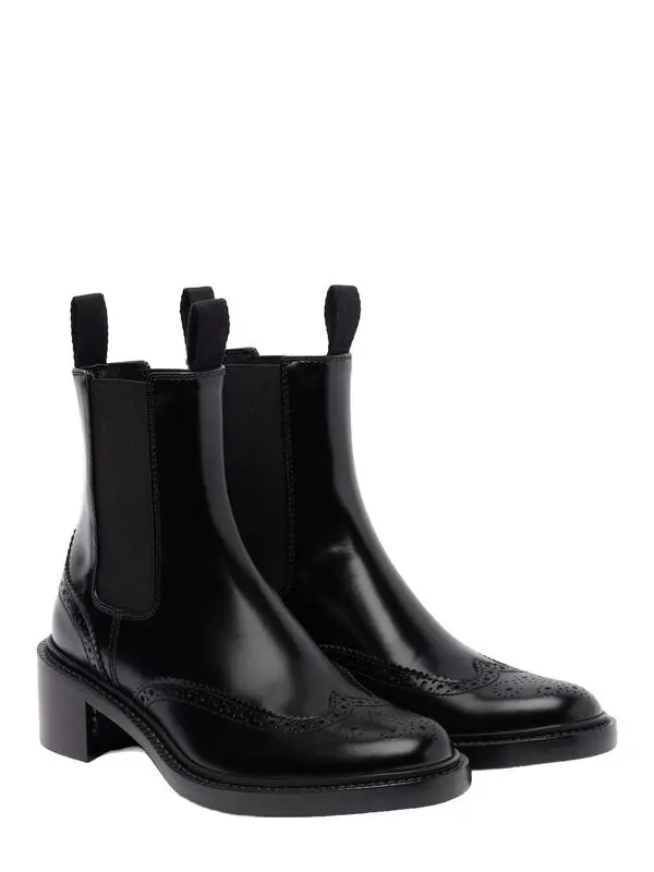 Saint Laurent Vincent 50 Leather Ankle Boots - Black