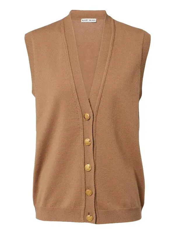 BLAZÉ MILANO Highland Wool And Cashmere Vest - Brown