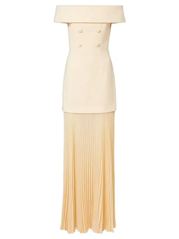 Rebecca Vallance Rowan Pleated Maxi Dress - Yellow