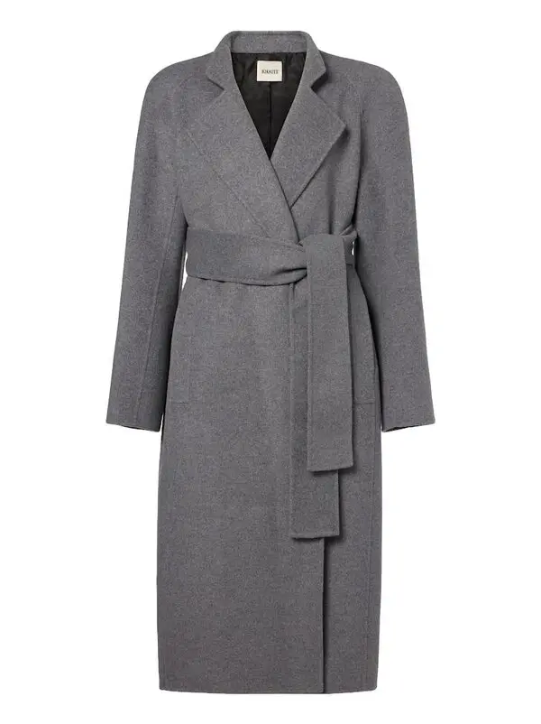 Khaite Deena Wool Wrap Coat - Grey