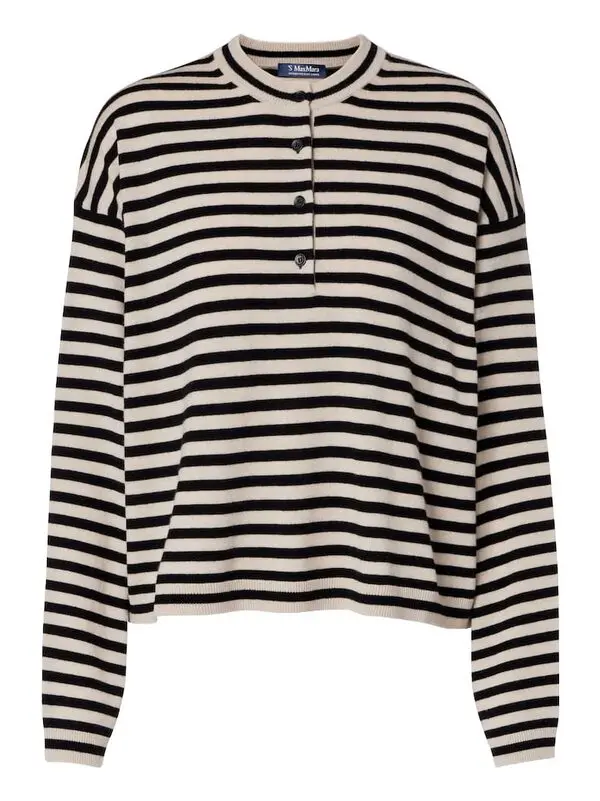 Max Mara Balia Striped Wool Sweater - Black