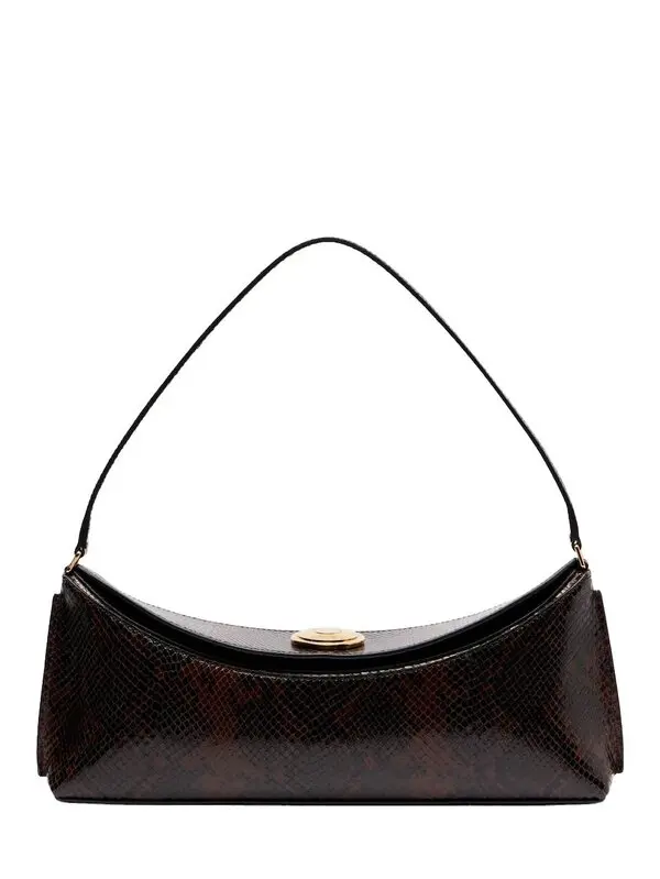 Jacquemus Calisso Small Snake-effect Shoulder Bag - Brown