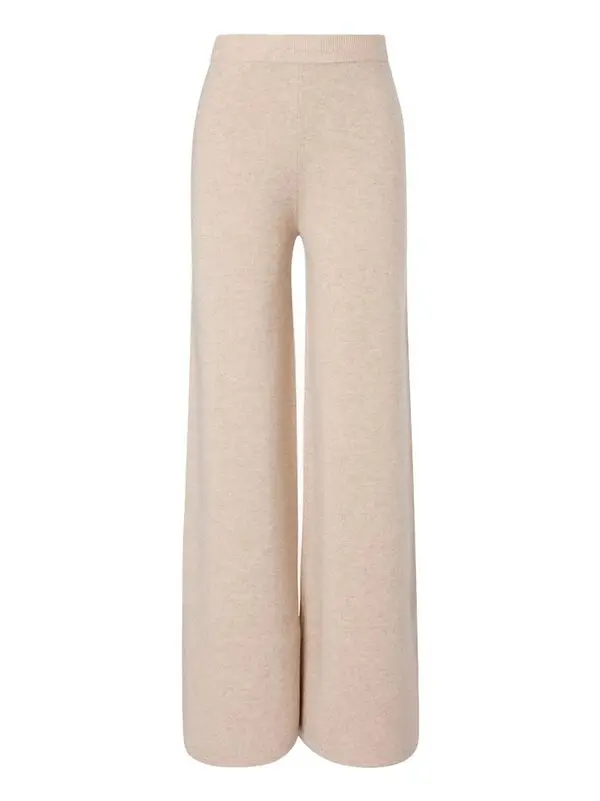 Max Mara Judy Wool And Cashmere Wide-leg Pants - Beige