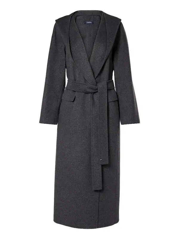 Max Mara Cassia Wool Wrap Coat - Grey