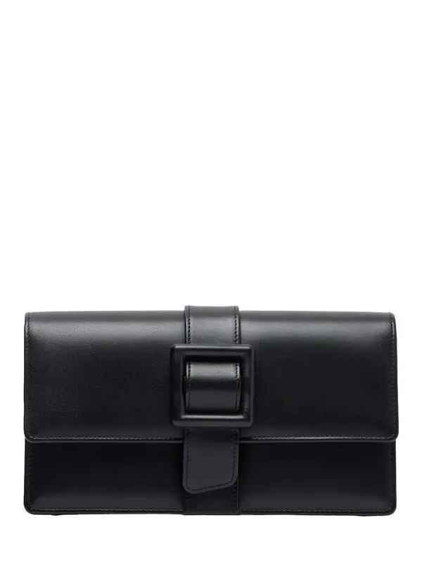 Manolo Blahnik Maygot Leather Clutch - Black