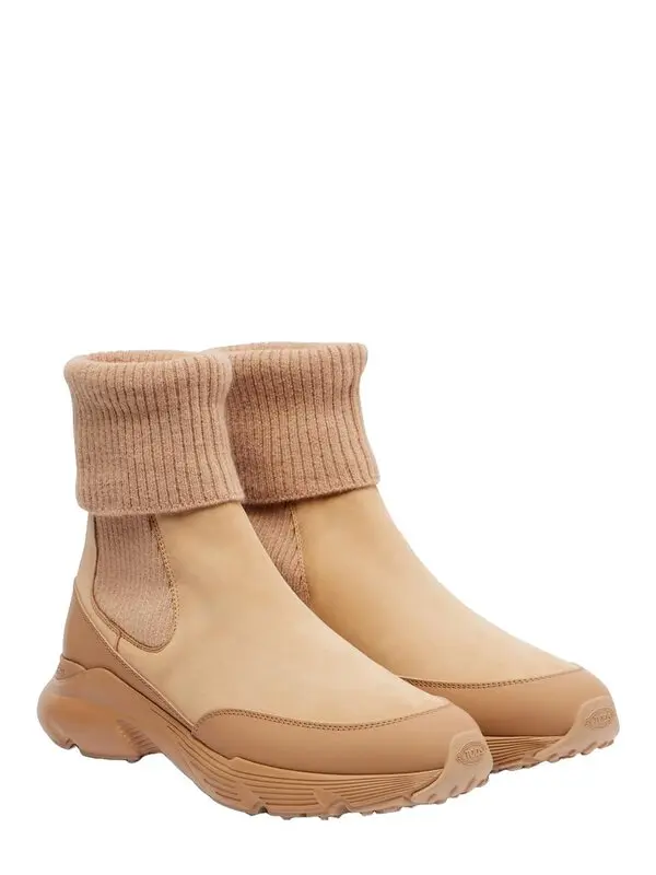 TOD'S Leather Chelsea Boots - Beige