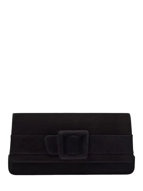 Manolo Blahnik Maygot Suede Clutch - Black