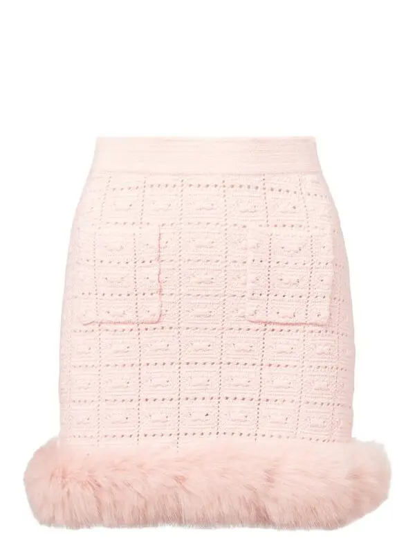SELF-PORTRAIT Crochet Miniskirt - Pink