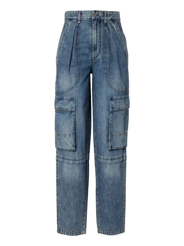 MARANT ETOILE Nayla High-rise Cargo Jeans - Blue