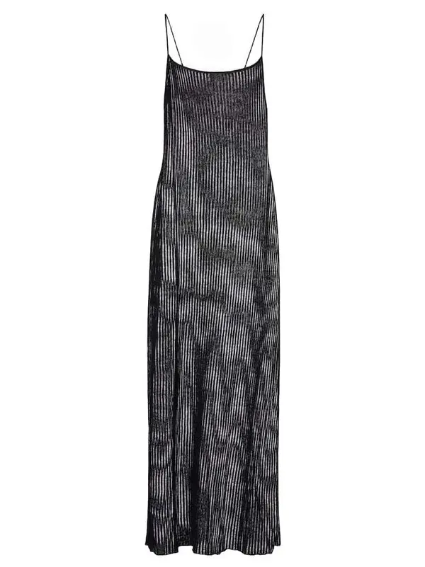 THE FRANKIE SHOP Sienna Semi-sheer Linen Maxi Dress - Black
