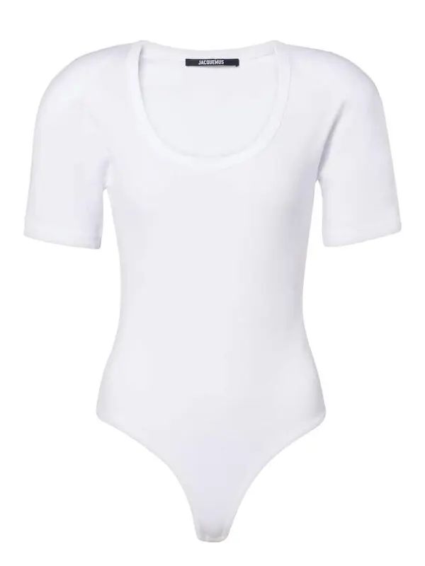 Jacquemus Embroidered Cotton Bodysuit - White
