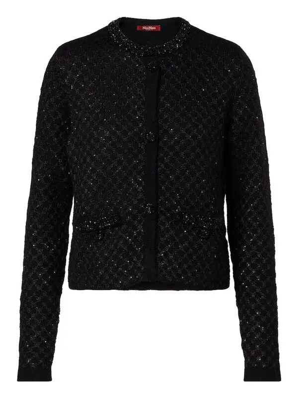 Max Mara Perdoni Sequined Cardigan - Black