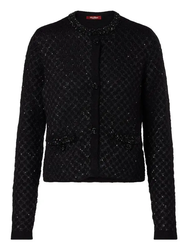 Max Mara Perdoni Sequined Cardigan - Black