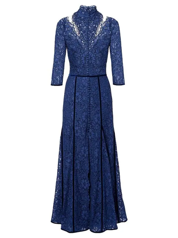 Costarellos Lace Gown - Blue
