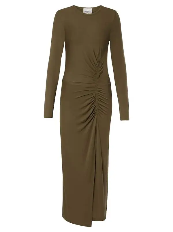 MARANT ETOILE Jelina Gathered Jersey Maxi Dress - Green