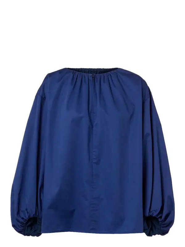 JOSEPH Puff-sleeve Cotton Blouse - Blue
