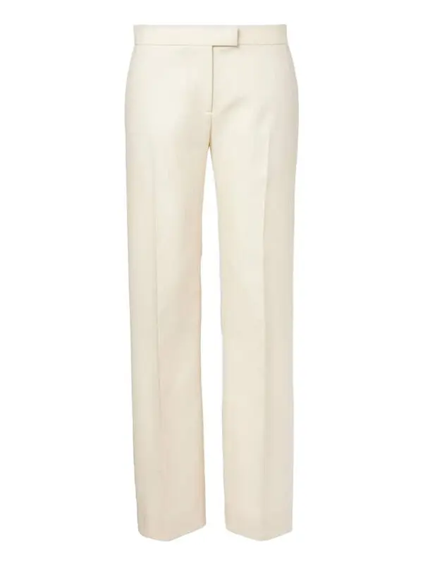 Khaite Callen Wool And Silk Straight Pants - White