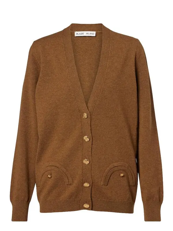 BLAZÉ MILANO Highland Wool And Cashmere Cardigan - Brown