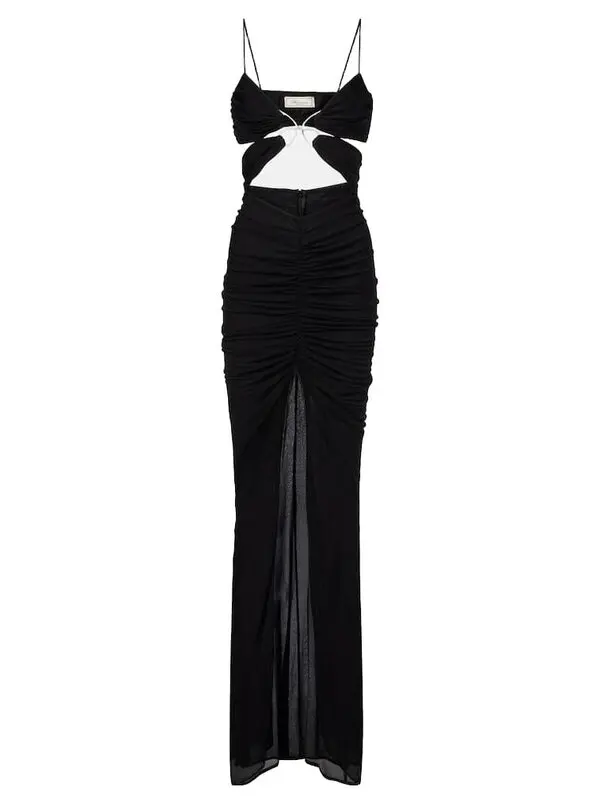 Blumarine Cutout Jersey Gown - Black