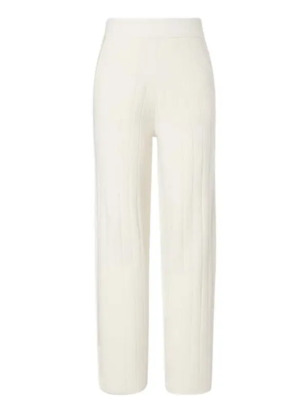 Max Mara Jardin Ribbed-knit Cashmere Sweatpants - White
