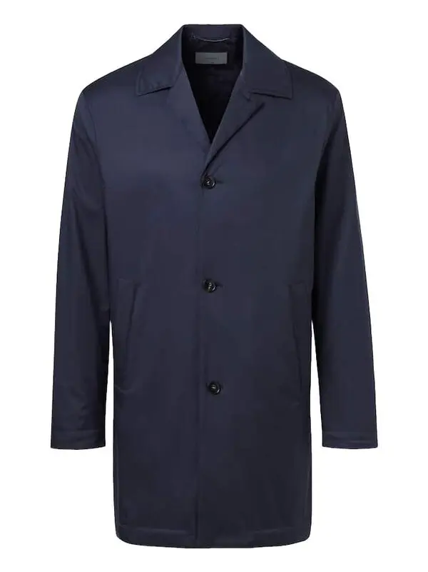 Canali Single-breasted Car Coat - Blue