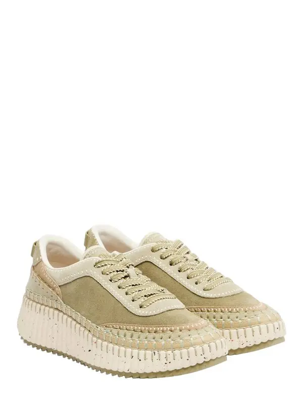 Chloé Nama Suede Sneakers - Green