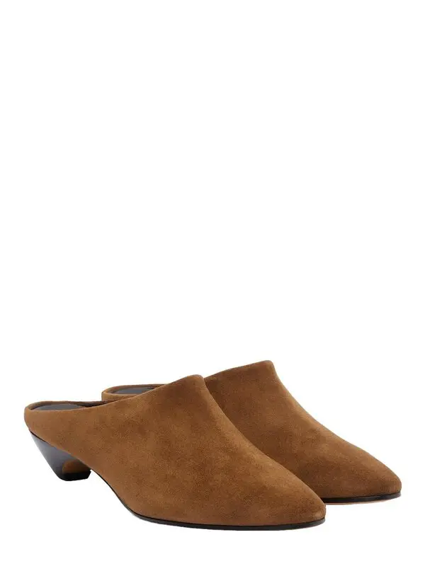 Le Monde Beryl Allegra Suede Mules - Brown