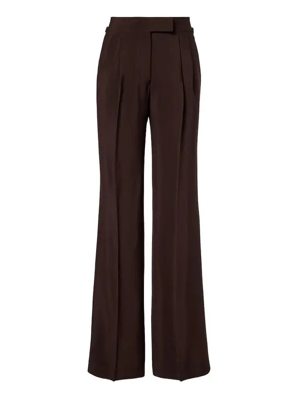 TOM FORD Pleated High-rise Wide-leg Pants - Brown