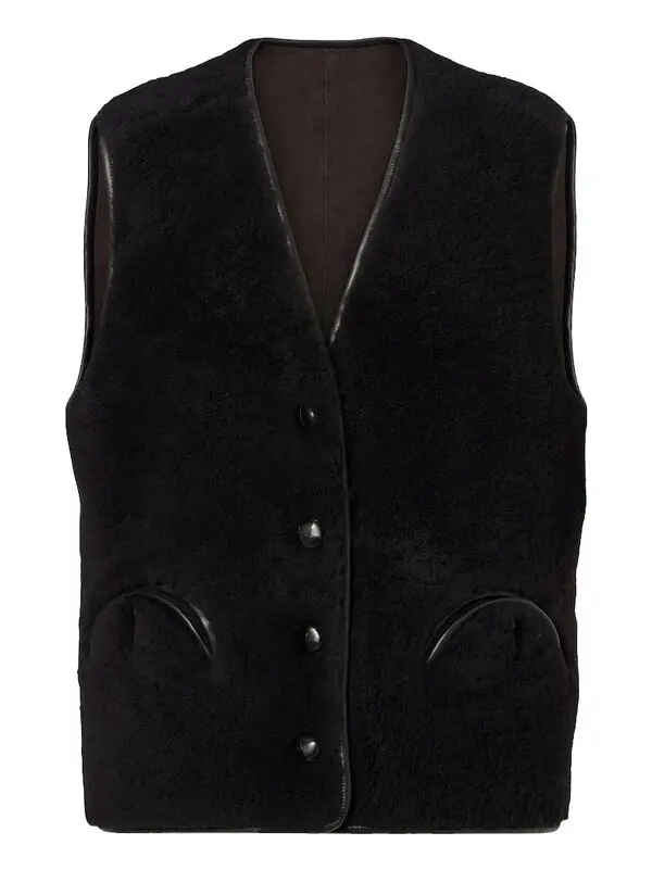 BLAZÉ MILANO Gliss Shearling Vest - Brown