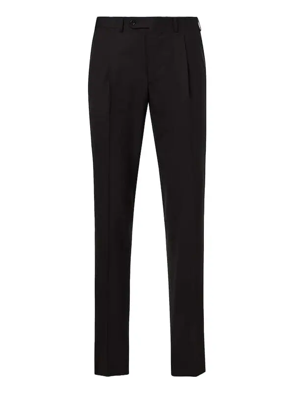 Canali Wool-blend Slim Pants - Black