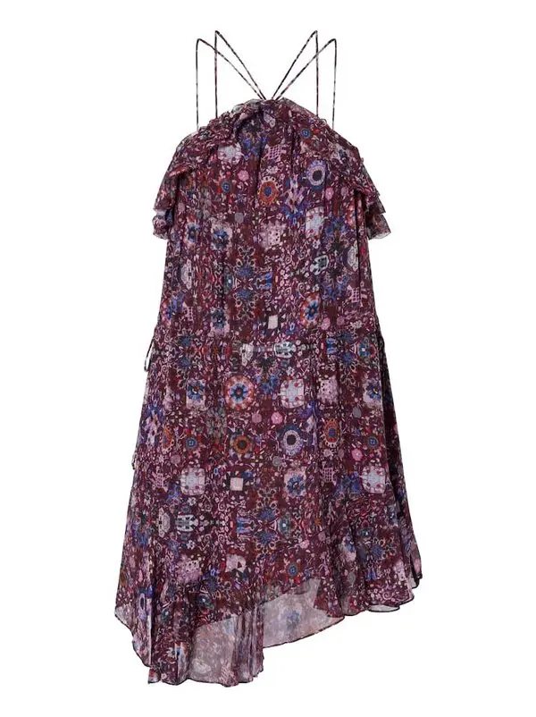 MARANT ETOILE Betty Floral Halterneck Minidress - Purple