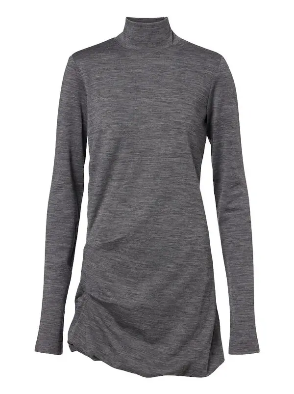 Sportmax Luigia Wool And Cotton-blend Minidress - Grey