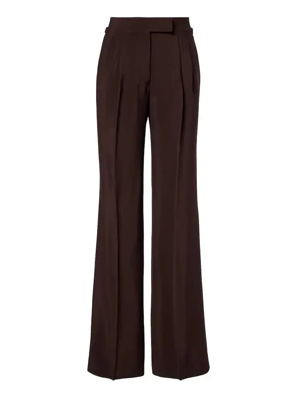 TOM FORD Pleated High-rise Wide-leg Pants - Brown