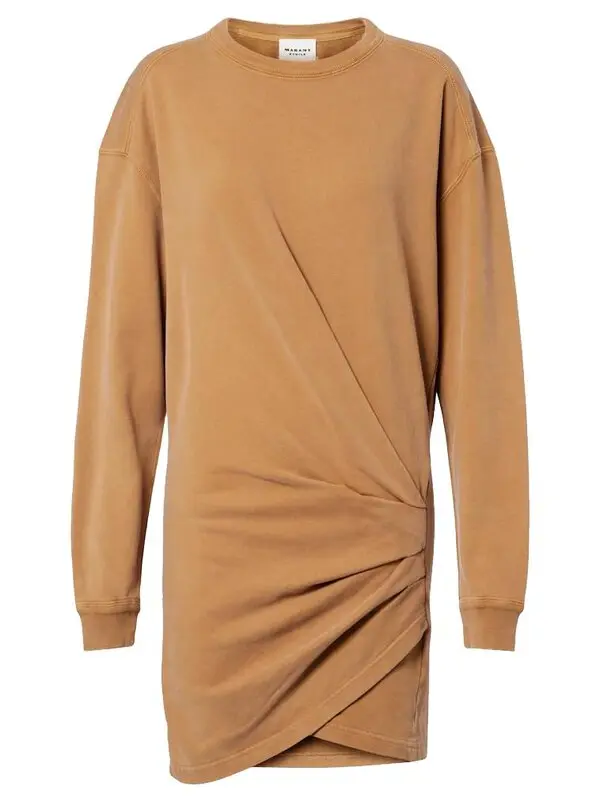 MARANT ETOILE Pipper Gathered Sweatshirt Dress - Beige