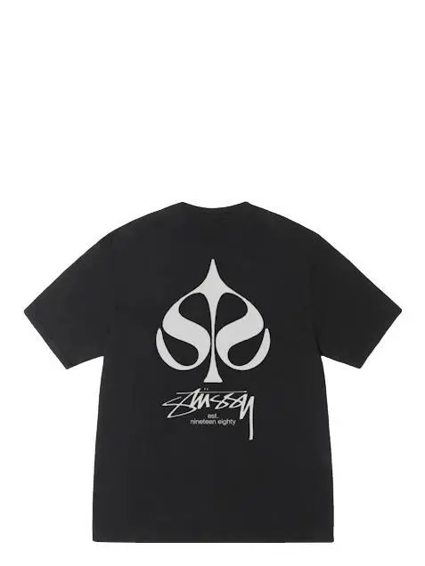 StÜssy Spade Pigment Dyed Tee Shirt - Black