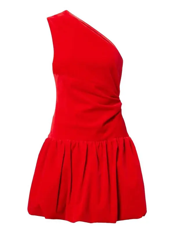 PATOU One-shoulder Cotton Minidress - Red