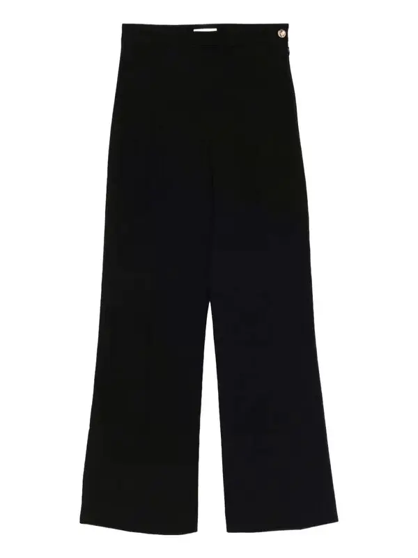 Sandro Button-detail High-waist Trousers - Black