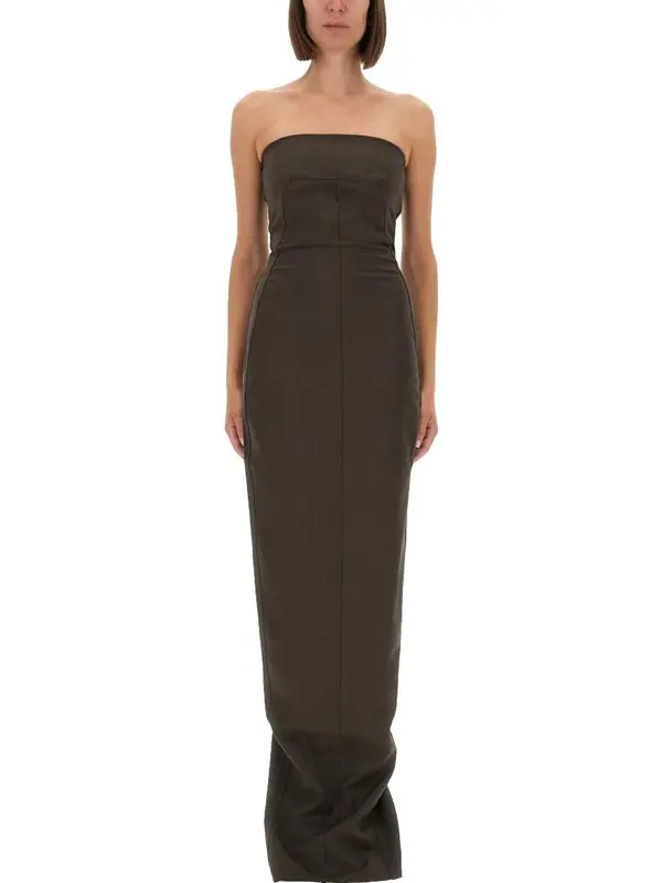 Rick Owens Fitted Bustier Dress - Brown