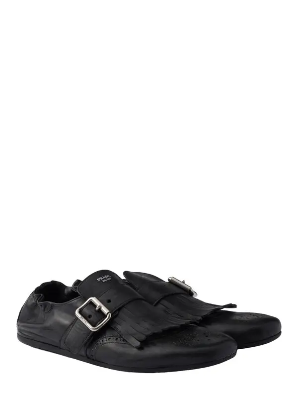 Prada Leather Loafers - Black