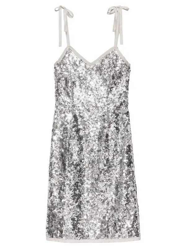 Prada Embroidered Sequin Dress - Gold/silver