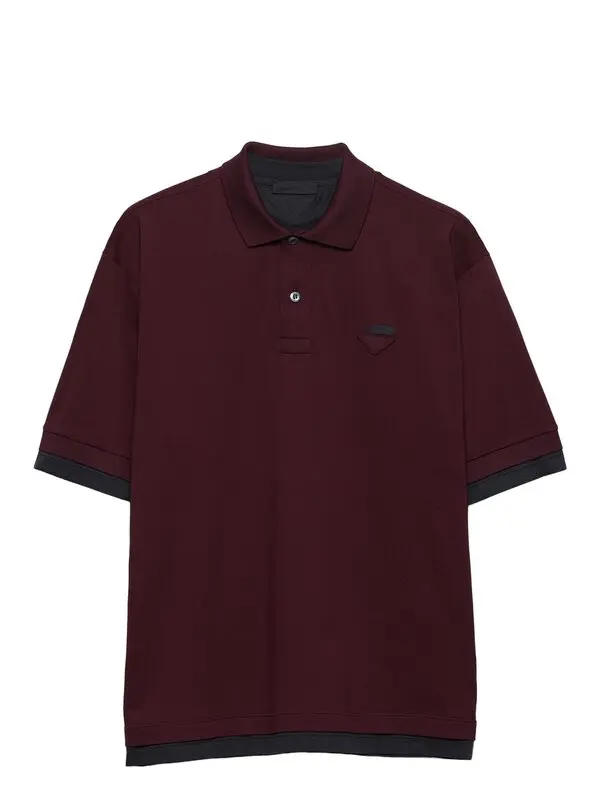 Prada Cotton Polo Shirt - Burgundy/anthracite Gray