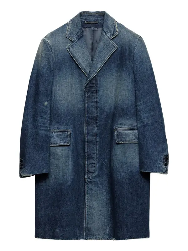 Prada Washed Denim Coat - Blue