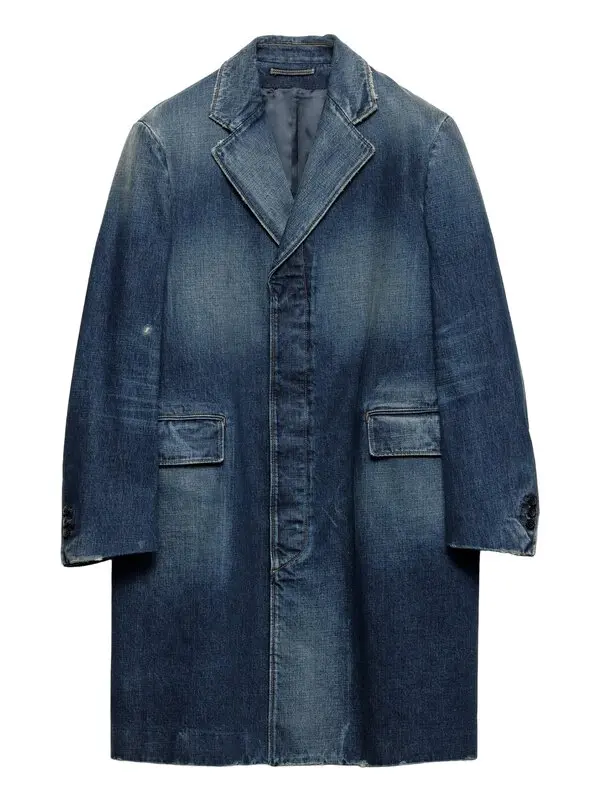 Prada Washed Denim Coat - Navy