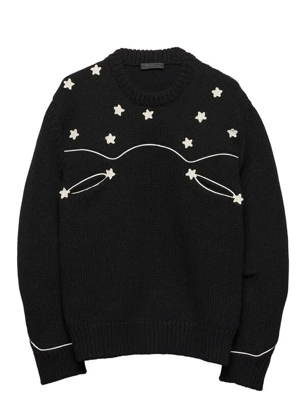 Prada Oversized Shetland Wool Sweater - Black